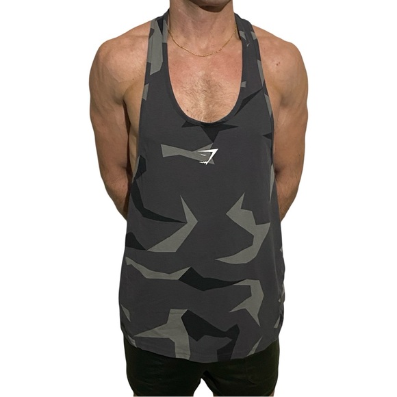 Gymshark | Shirts | Gymshark Mens Critical Stringer Black Print Chest ...